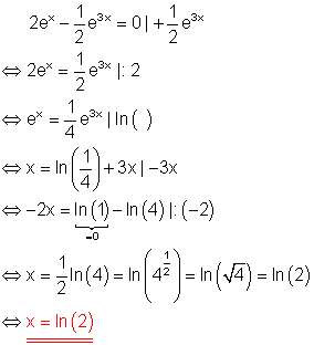 Lösungen Exponentialgleichungen V